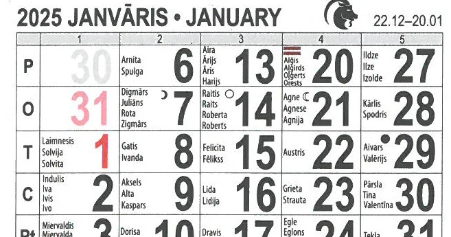 Kalendārs ar magnētu 2026